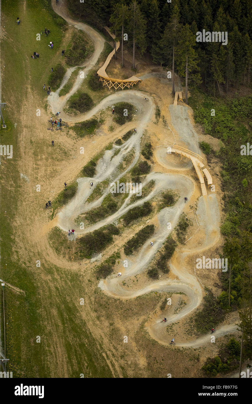 Aerial view, iXS Dirt Masters Mountainbike Freeride Festival at the ...