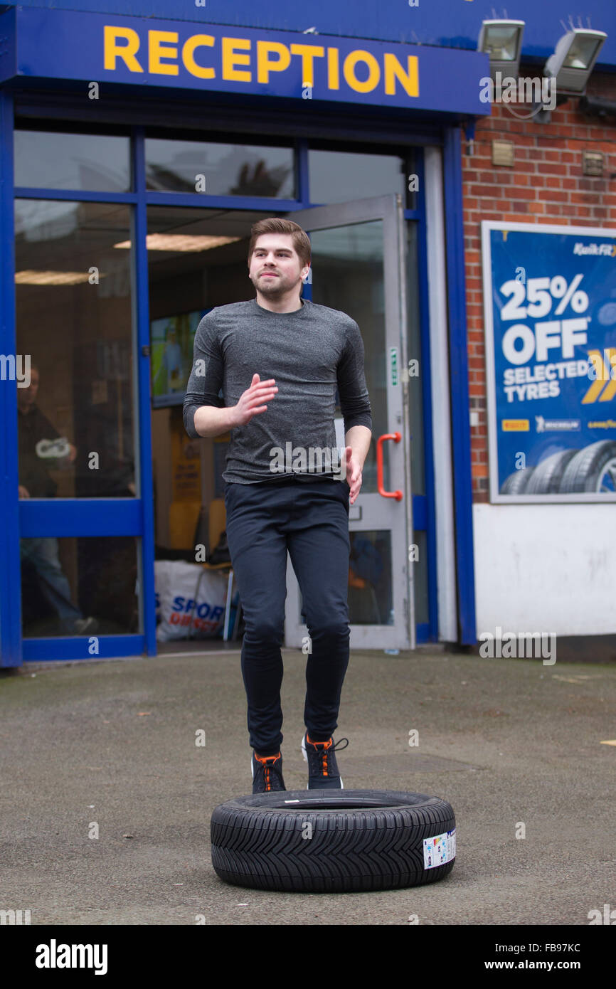 Automotive servicing company 'Kwik Fit' employees take part in a new ...