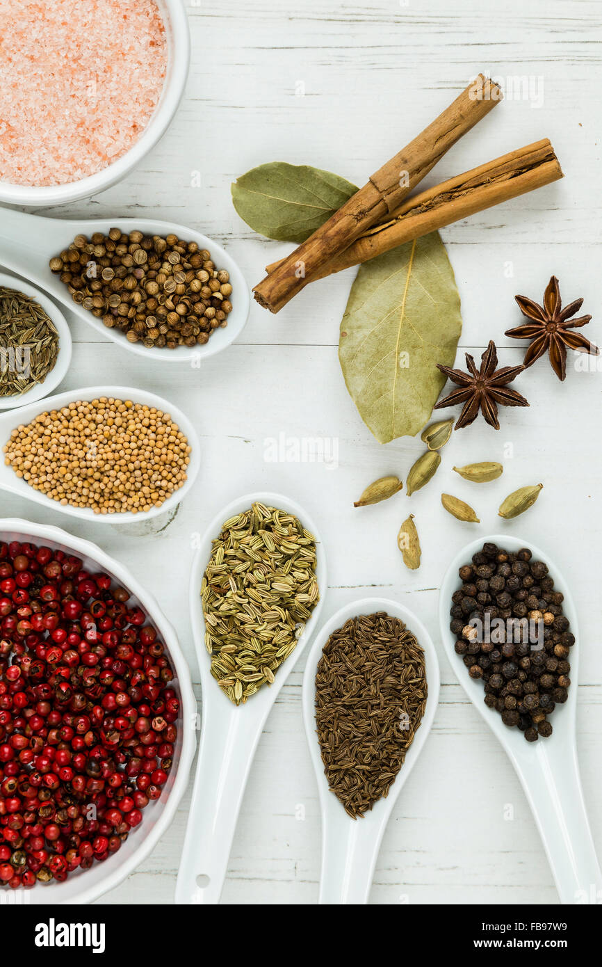 Whole spices and seeds Stock Photo - Alamy