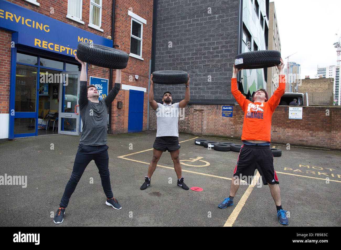 Automotive servicing company 'Kwik Fit' employees take part in a new ...