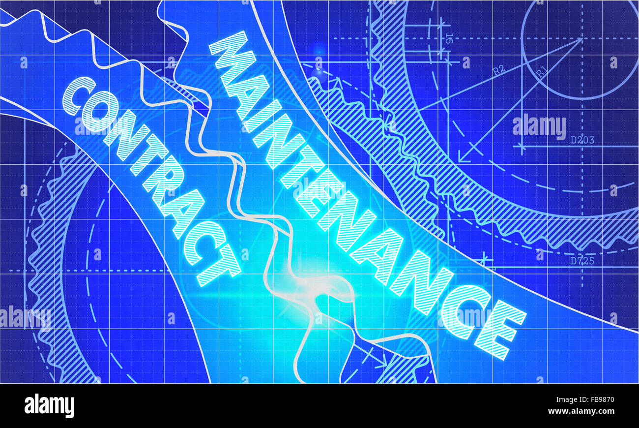Maintenance Contract on the Mechanism of Gears. Blueprint Style ...
