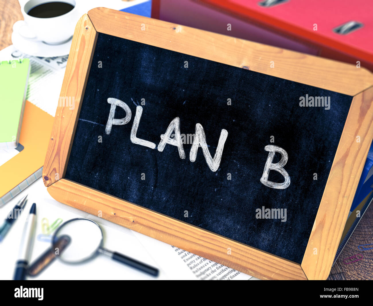 Plan B Handwritten on Chalkboard. Composition with Small Chalkboard on ...