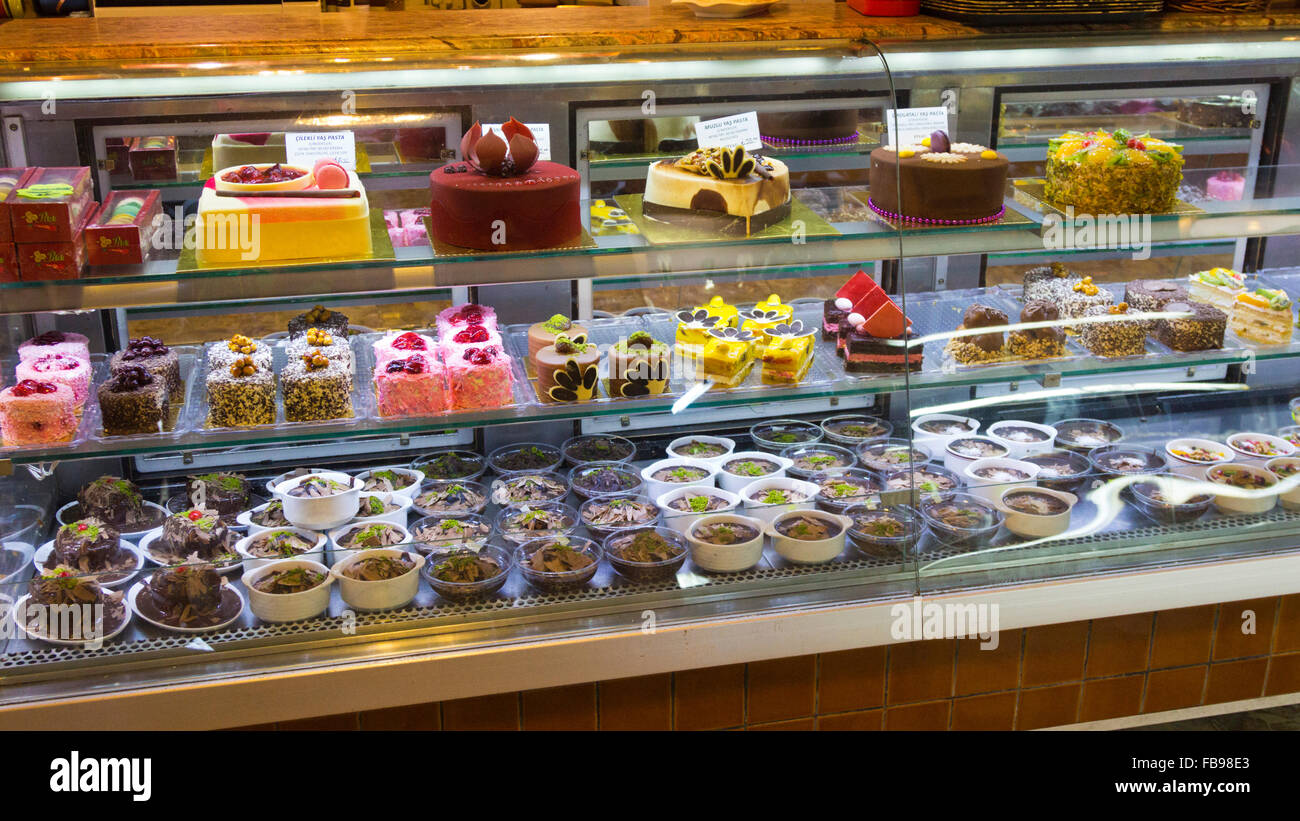 Colorful Sweets on Display in a Shop, Famagusta, Turkish Republic of ...