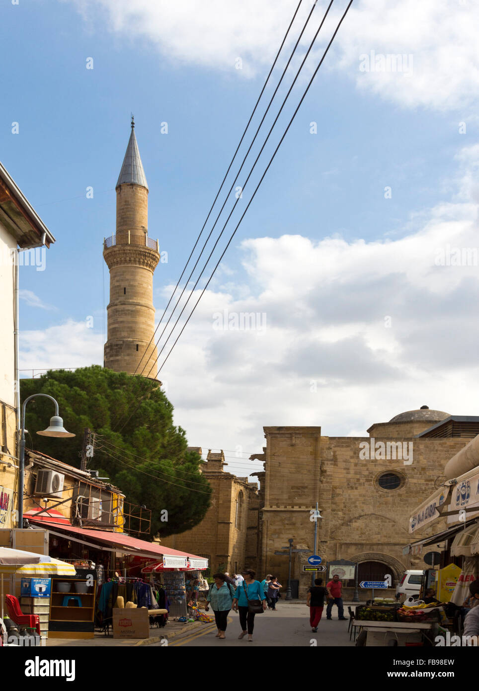 Mosque and Minaret in the old part of Nicosia, Lefkosa, Turkish ...