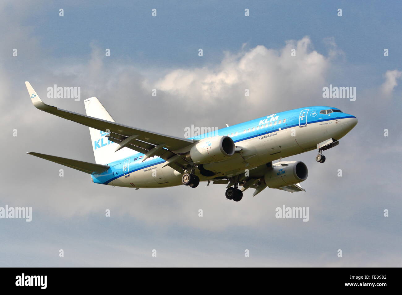 A KLM Boeing 737-700 PH-BGI landing at London Heathrow Airport Stock ...