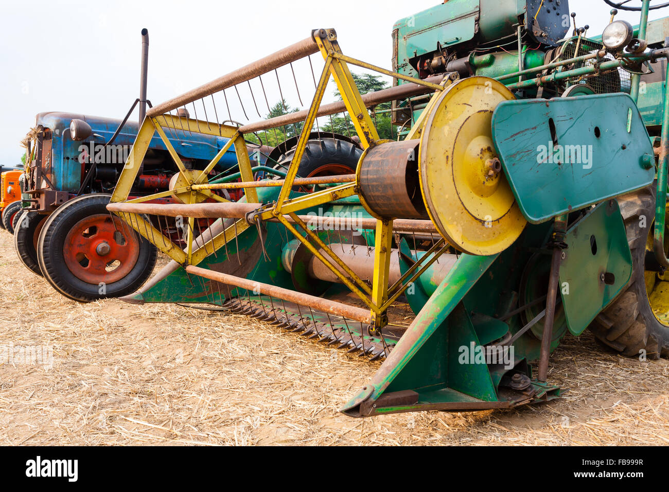 Agriculture old grain thresher agricultural hi-res stock photography ...