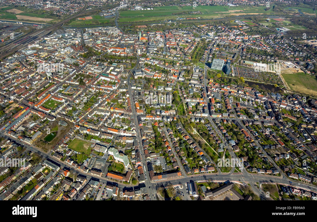 Aerial view, looking at the Hammer downtown from south to north, Hamm ...