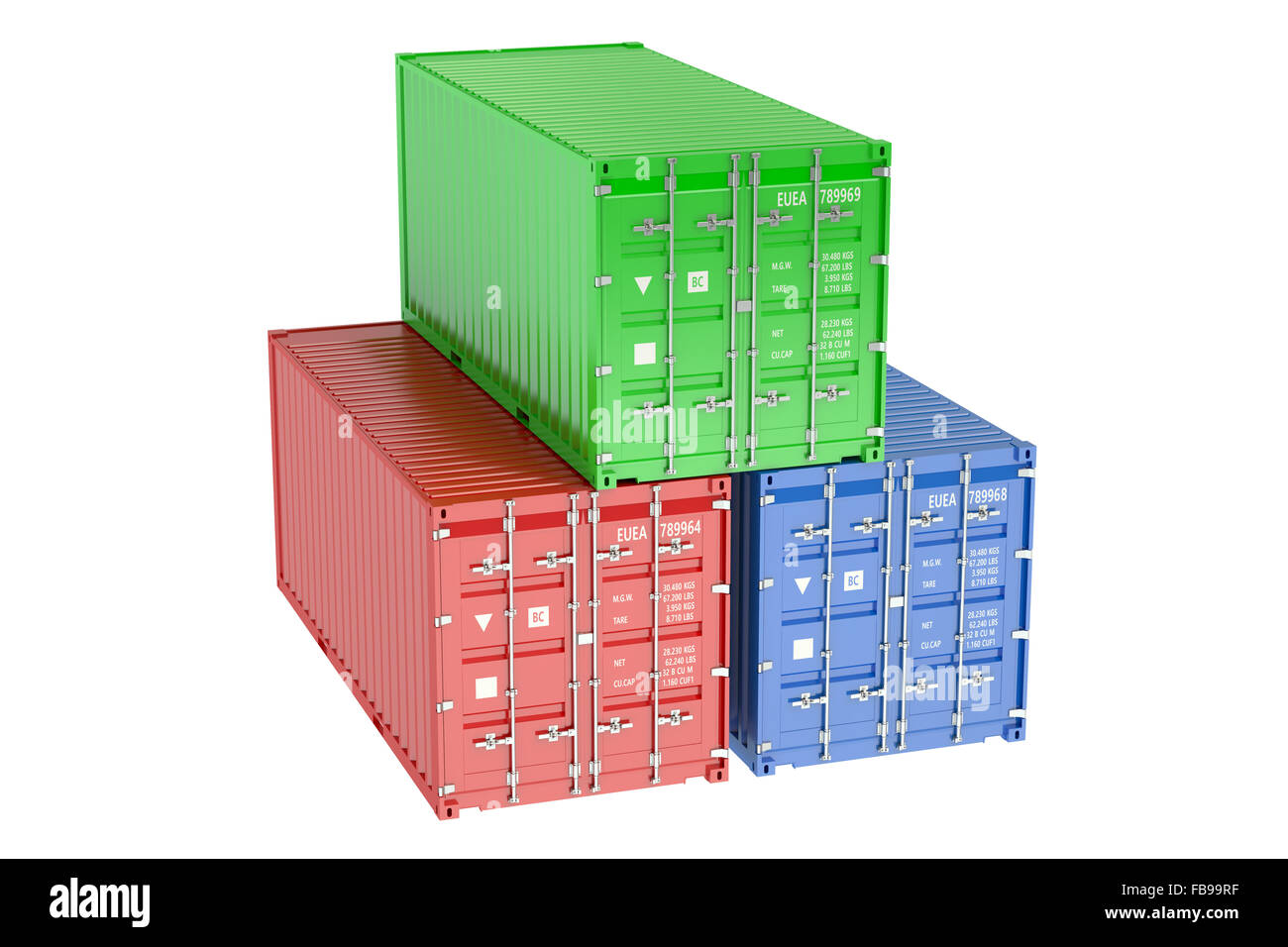 cargo containers isolated on white background Stock Photo - Alamy
