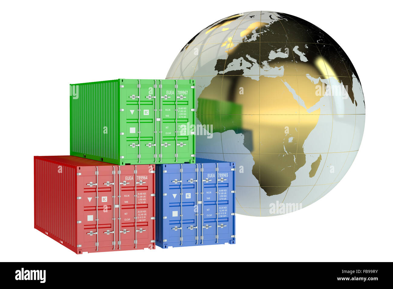 Global cargo shipping concept isolated on white background Stock Photo ...