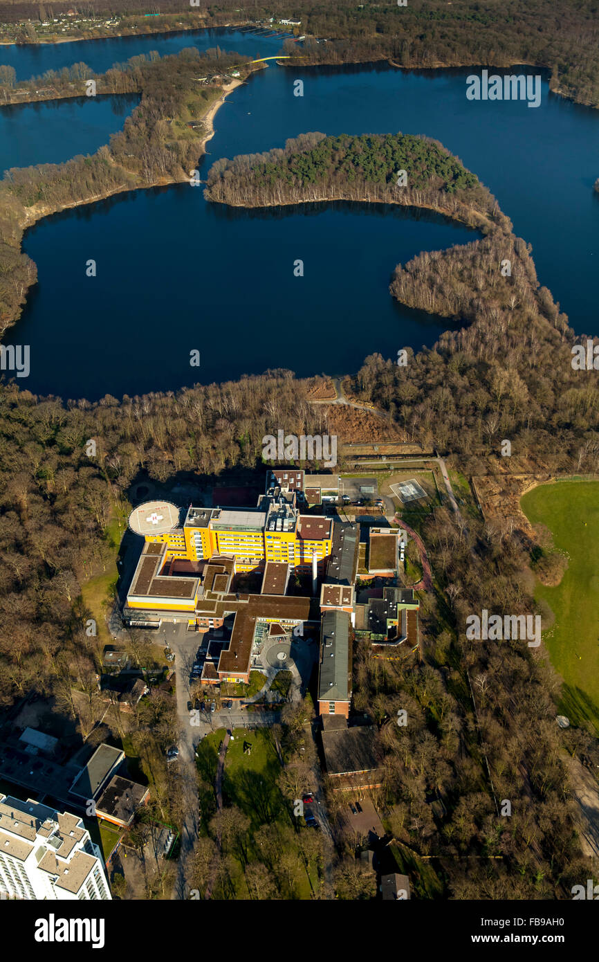 Aerial view, BGU Casualty Hospital Duisburg, Duisburg, Ruhr area, North ...