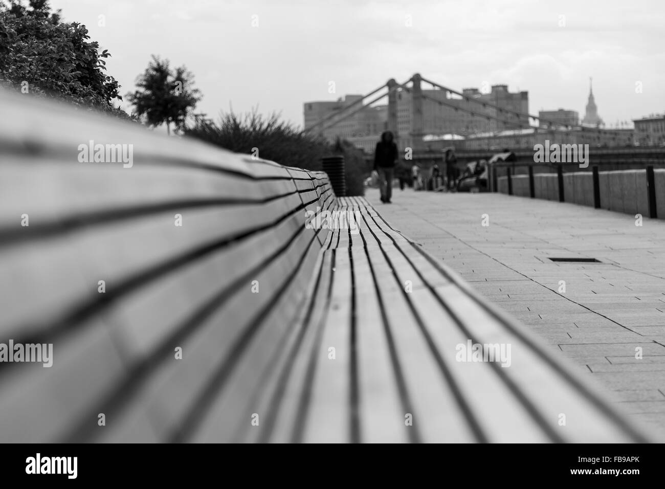 Bench in Gorky park - Moscow, Russia Stock Photo - Alamy