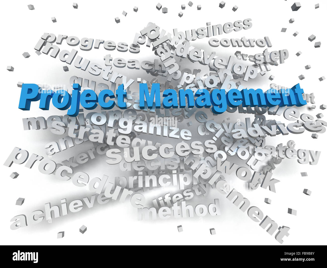 3d image Project Management word cloud concept Stock Photo - Alamy