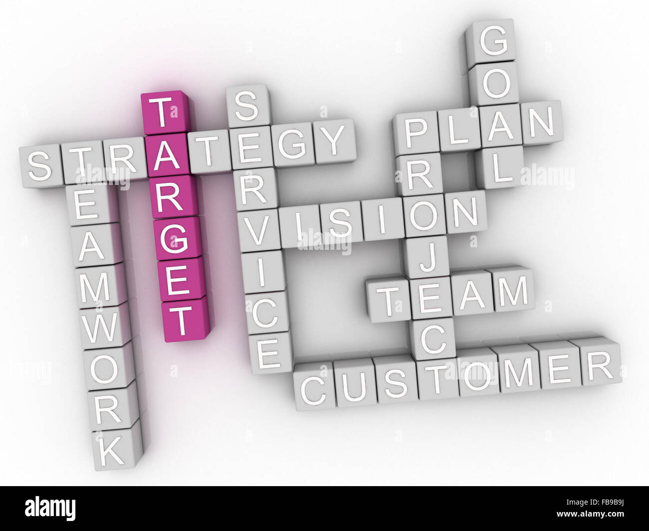 3d image Target word cloud concept Stock Photo - Alamy