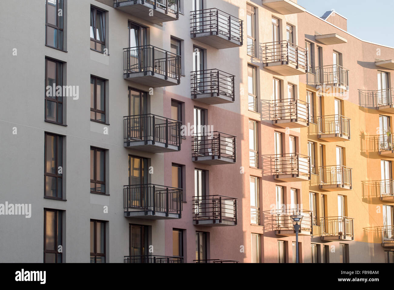 Modern new building with balconies Stock Photo - Alamy