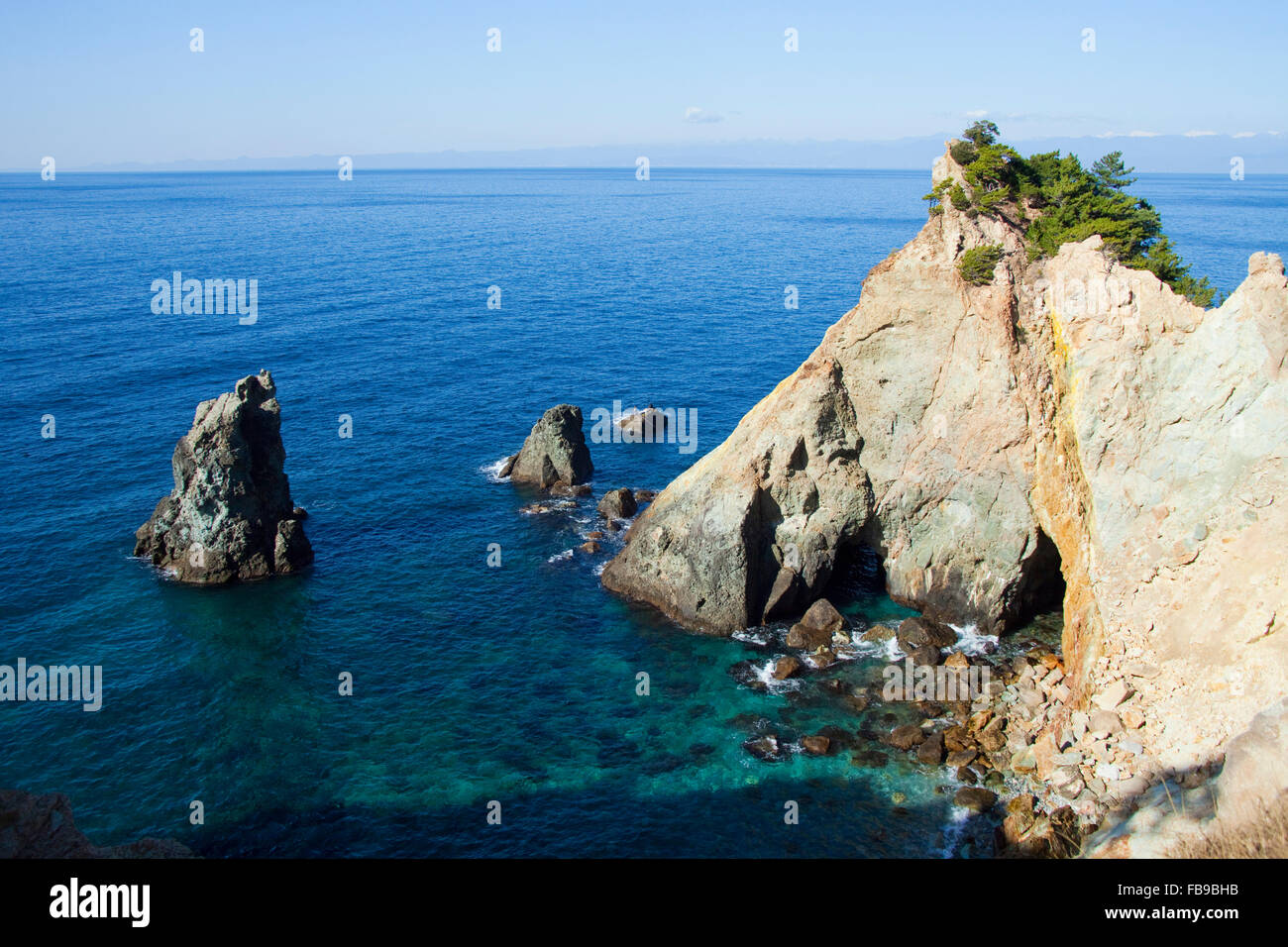 Rocks in sea, Shizuoka Prefecture, Japan Stock Photo - Alamy