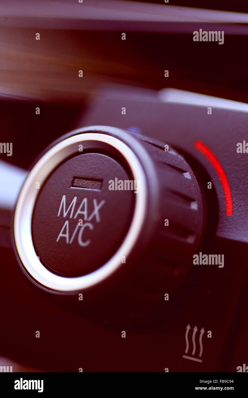 Color detail with the air conditioning button inside a car Stock Photo ...