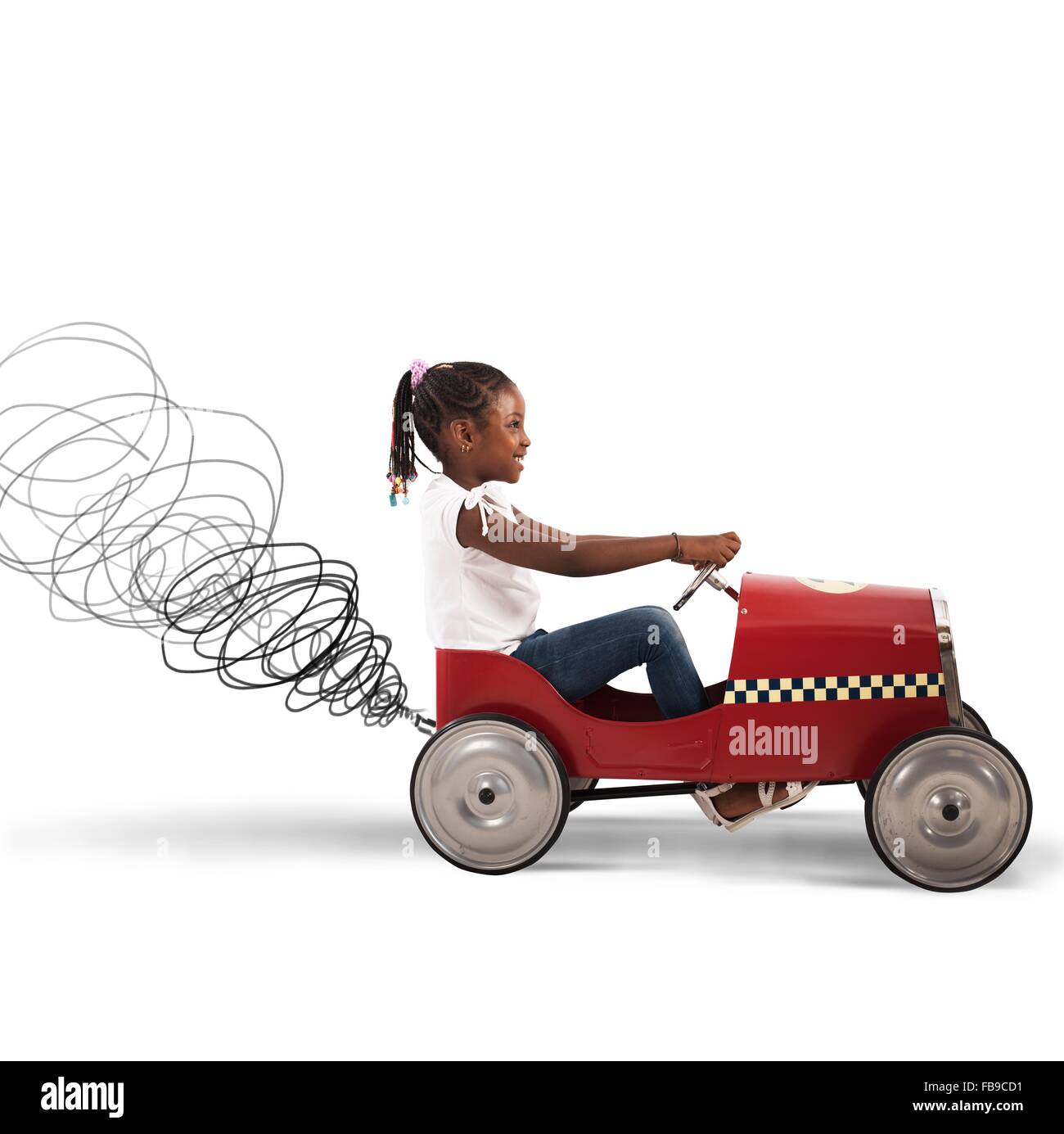 Little girl drive car Stock Photo - Alamy