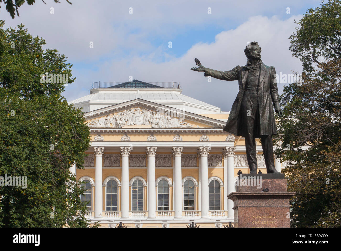 Statue of Russian poet Alexander Pushkin in front of Russian Museum, St ...