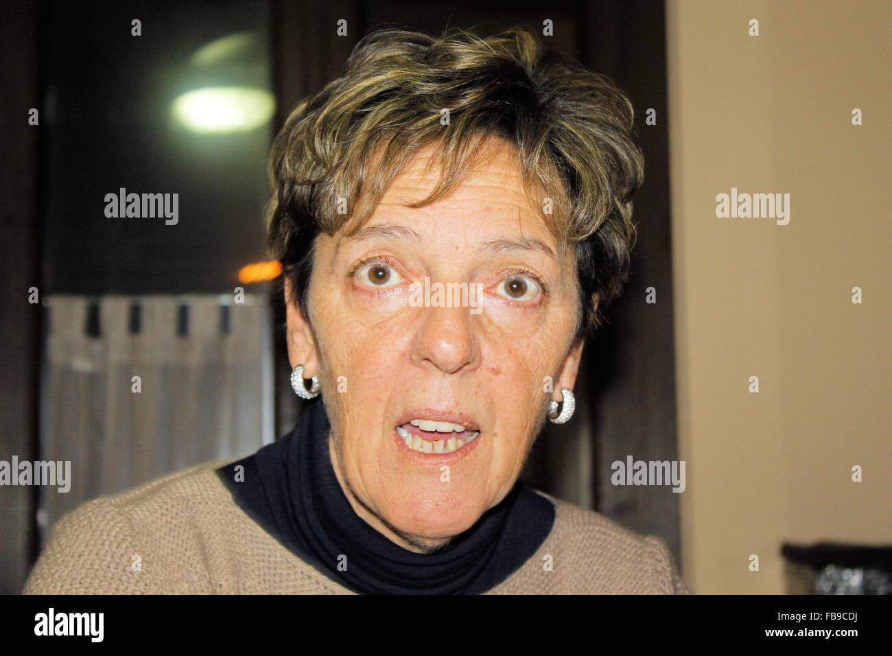 portrait of lady scared Stock Photo - Alamy