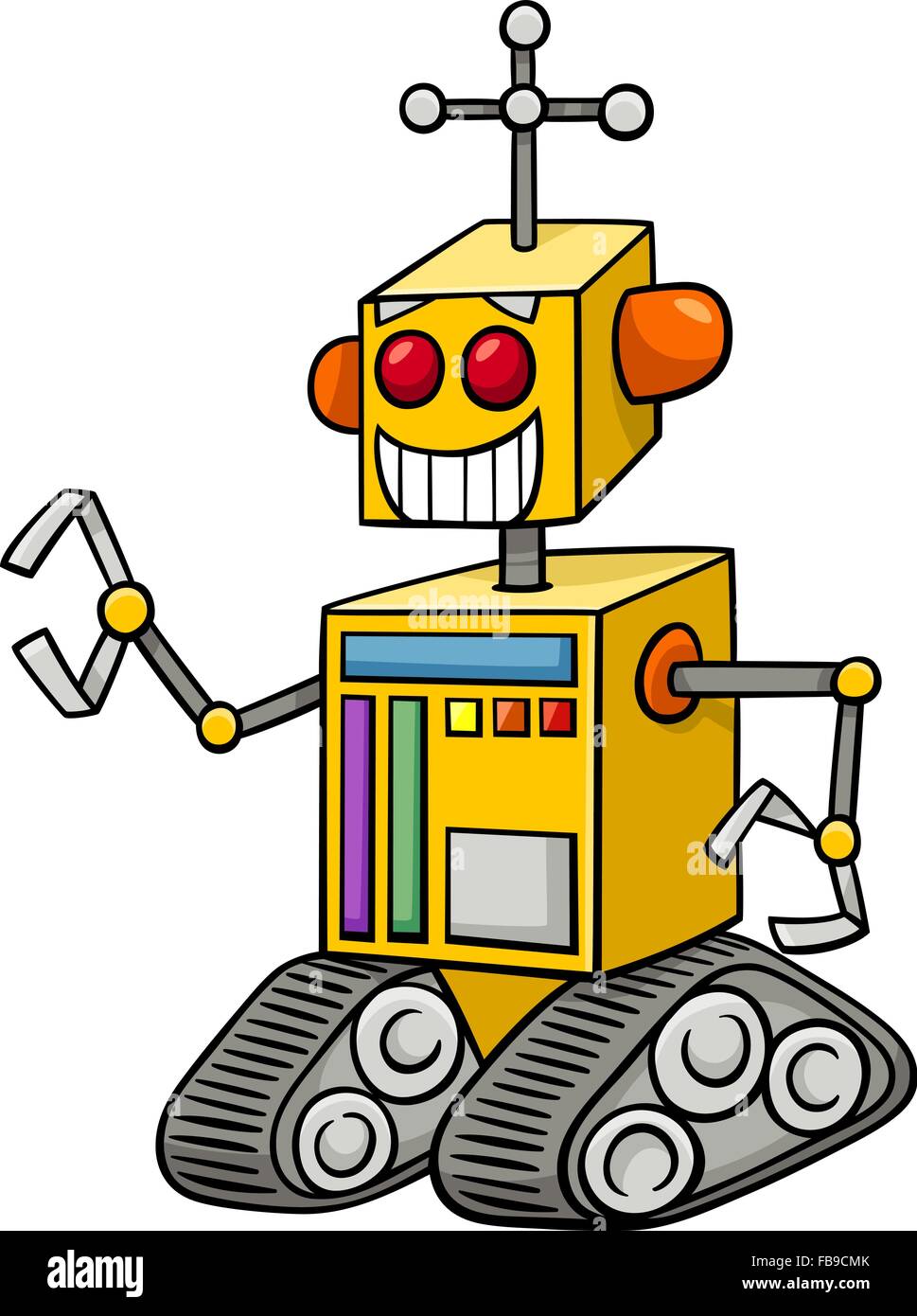 Cartoon Illustration of Funny Robot Fantasy Character Stock Vector ...
