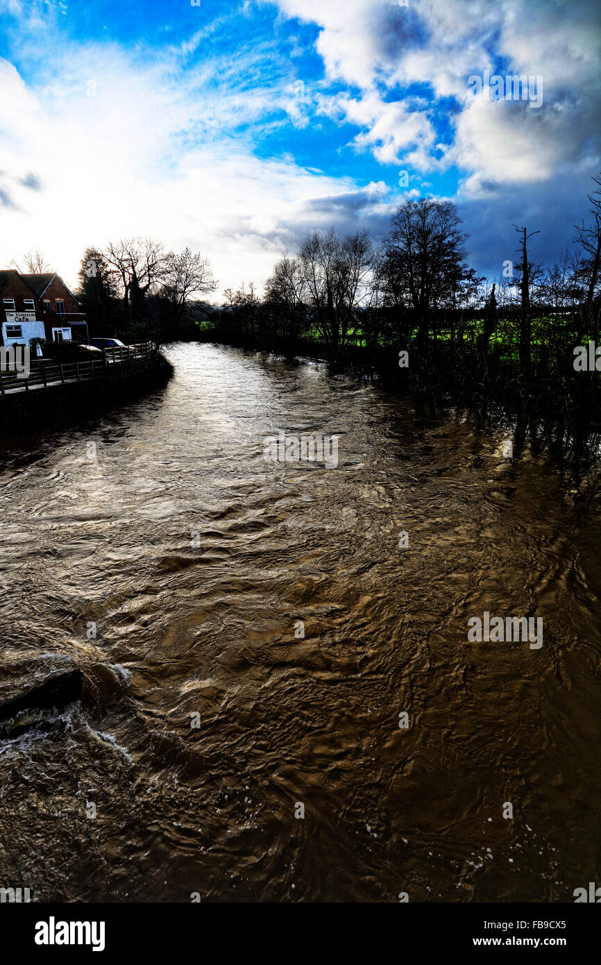 The River Teme has threatened Tenbury Wells several times, flowing ...
