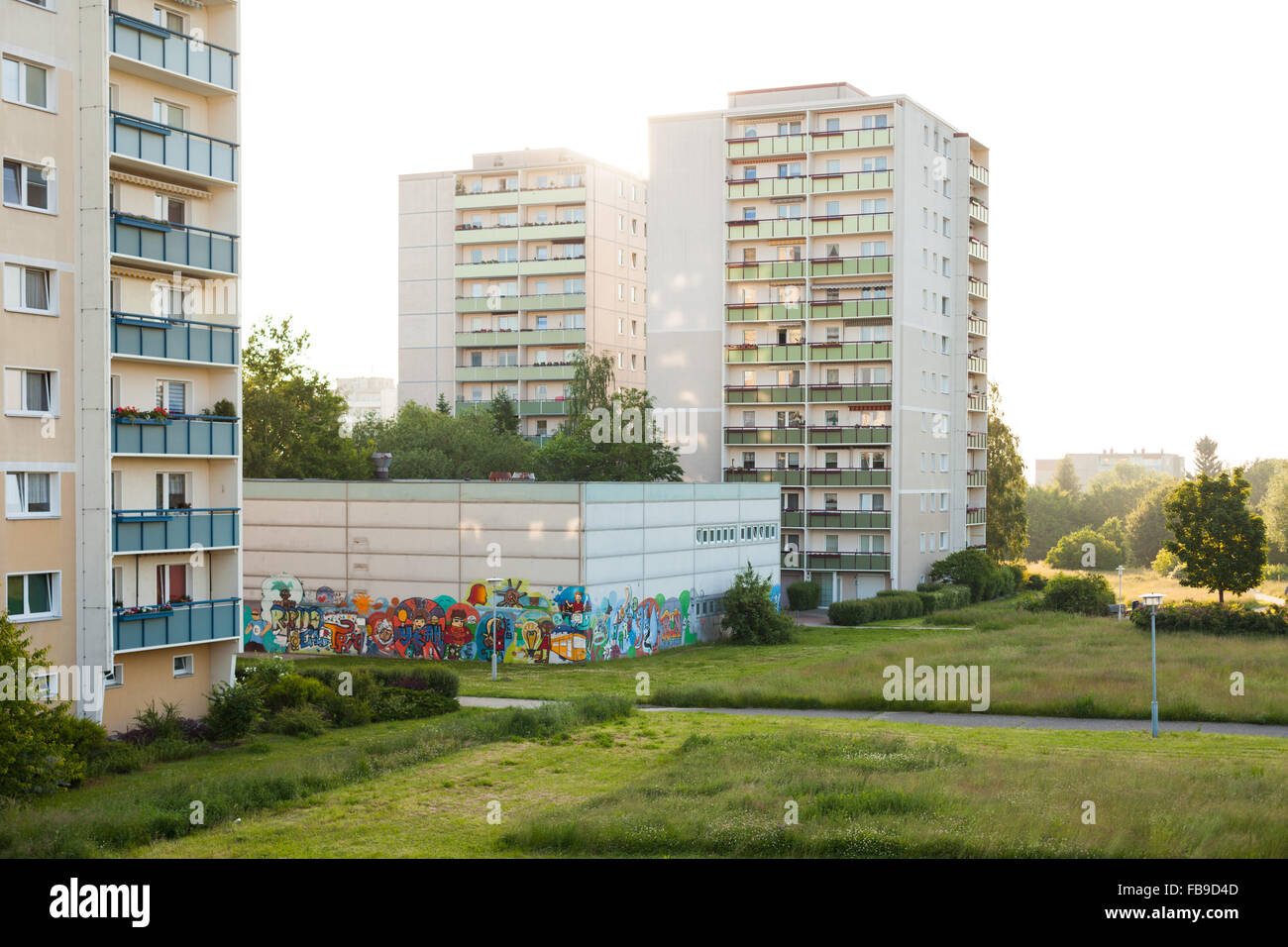 "Plattenbau" style apartment buildings in Frankfurt (Oder), former East ...