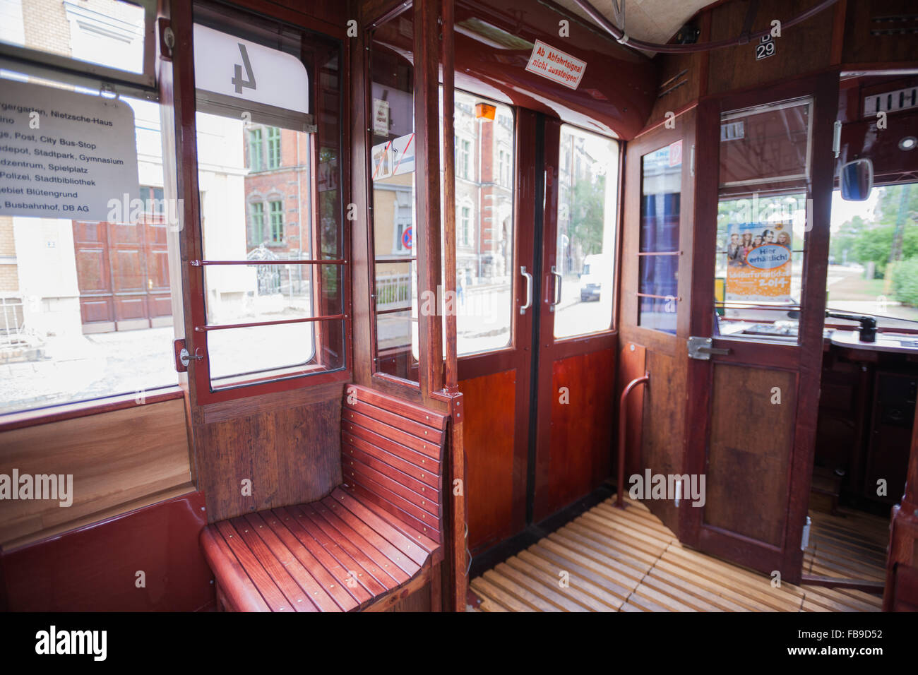 Inside a hisoric tram / streetcar / trolley Stock Photo - Alamy