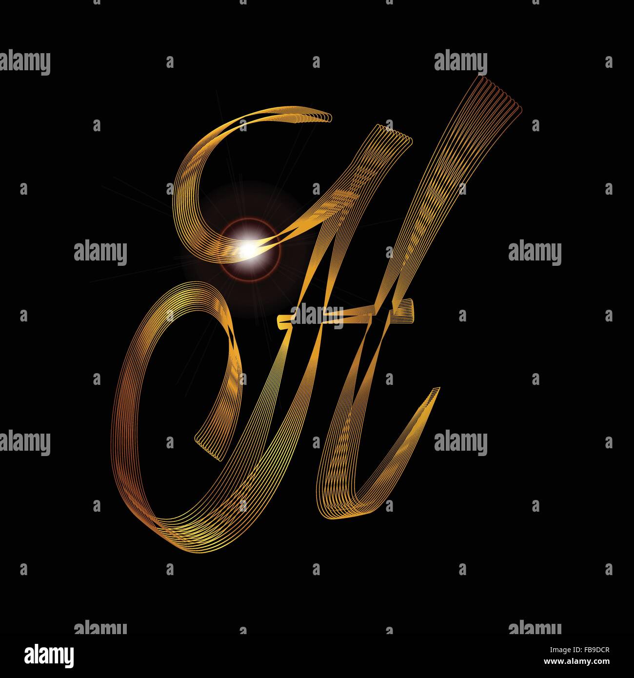 H gold Stock Vector Images - Alamy