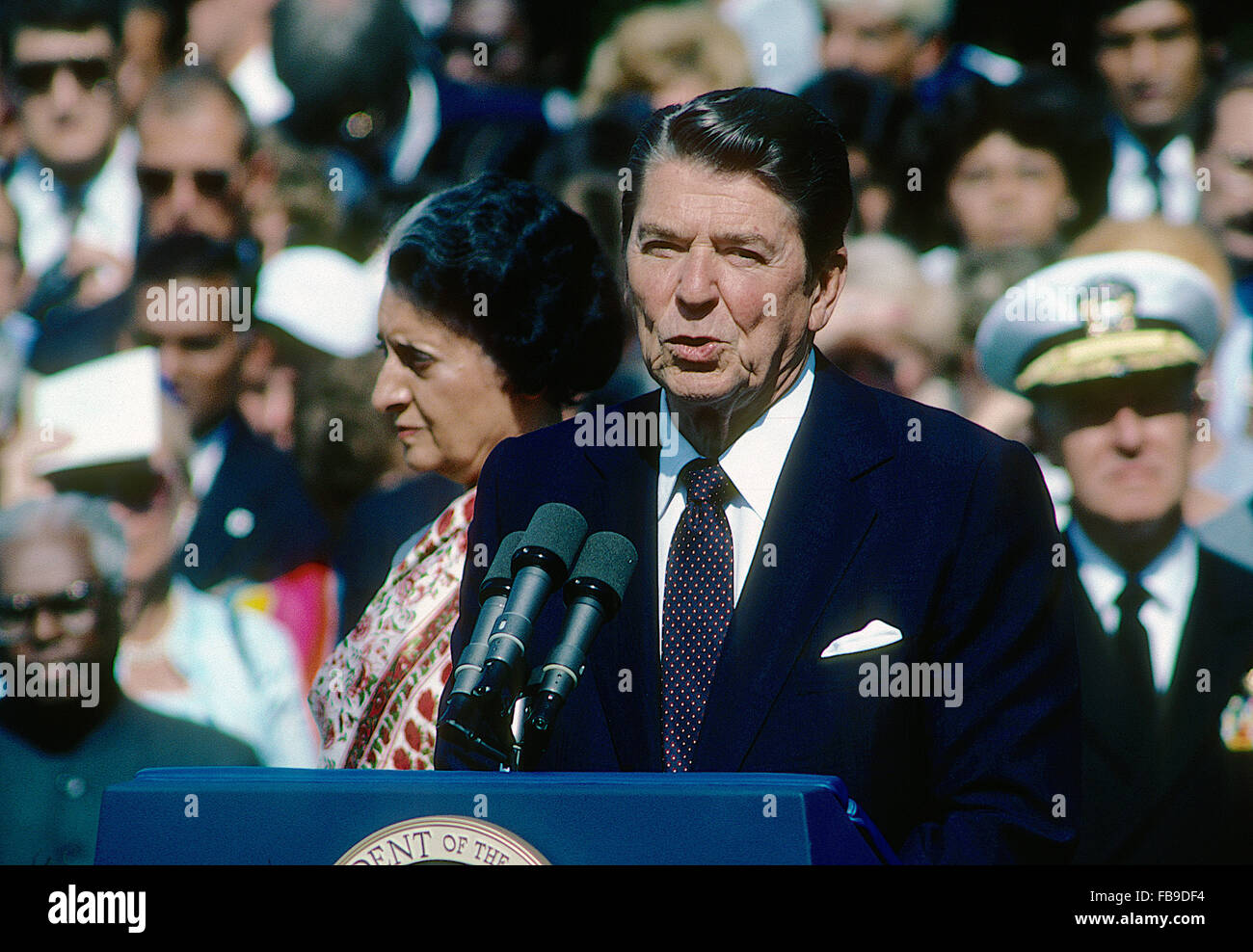 Washington, DC.,USA, 29th July, 1982 President Ronald Reagan with India ...