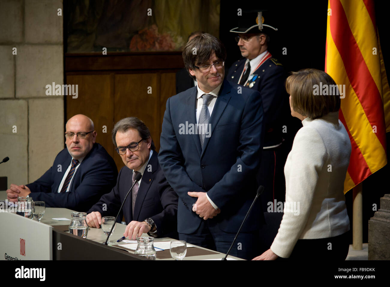 Barcelona, Catalonia, Spain. 12th Jan, 2016. New catalan president ...