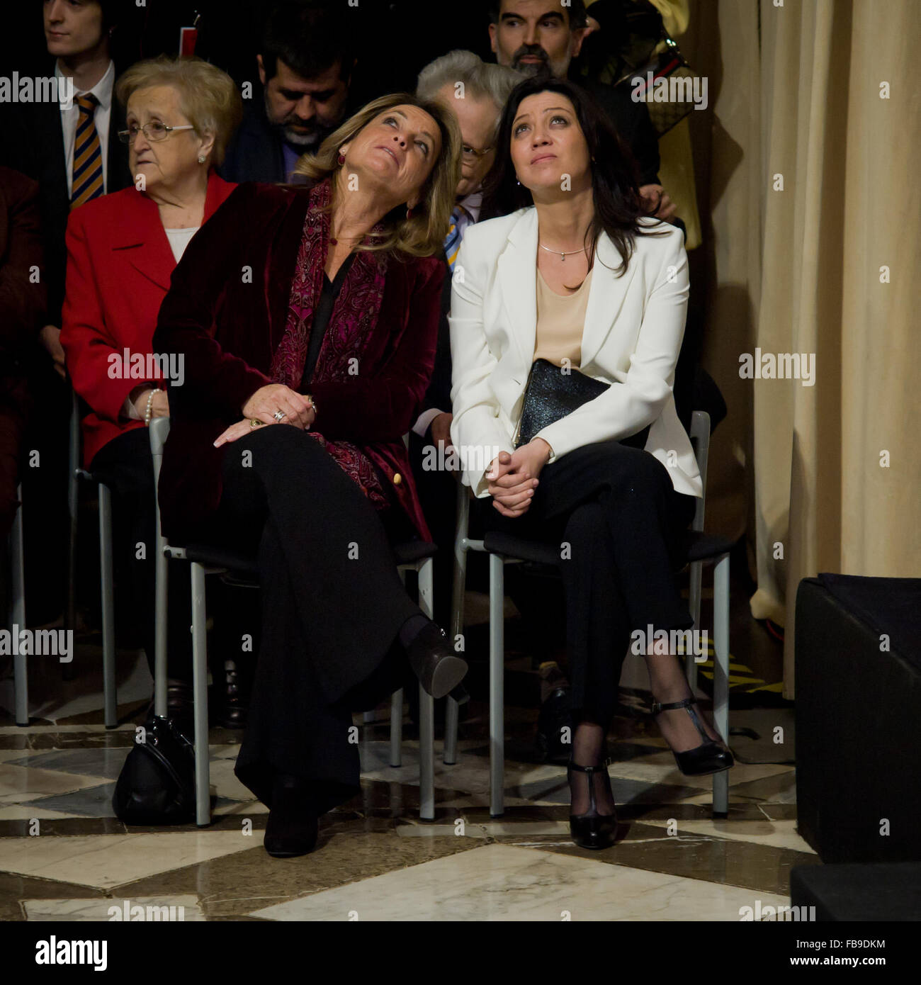 Barcelona, Catalonia, Spain. 12th Jan, 2016. The wife of former catalan ...