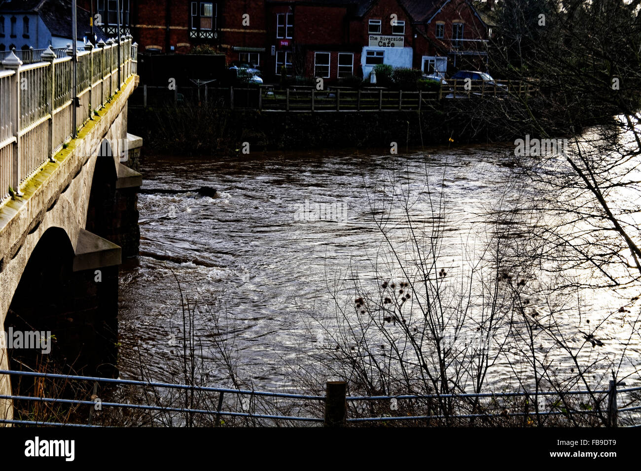 The River Teme has threatened Tenbury Wells several times, flowing ...
