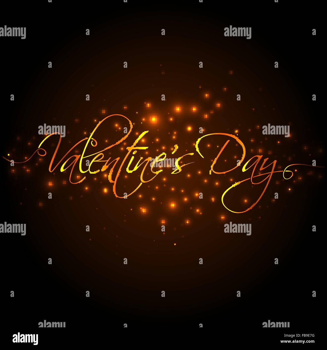 February 14. Happy Valentine's Day golden hand lettering for your ...