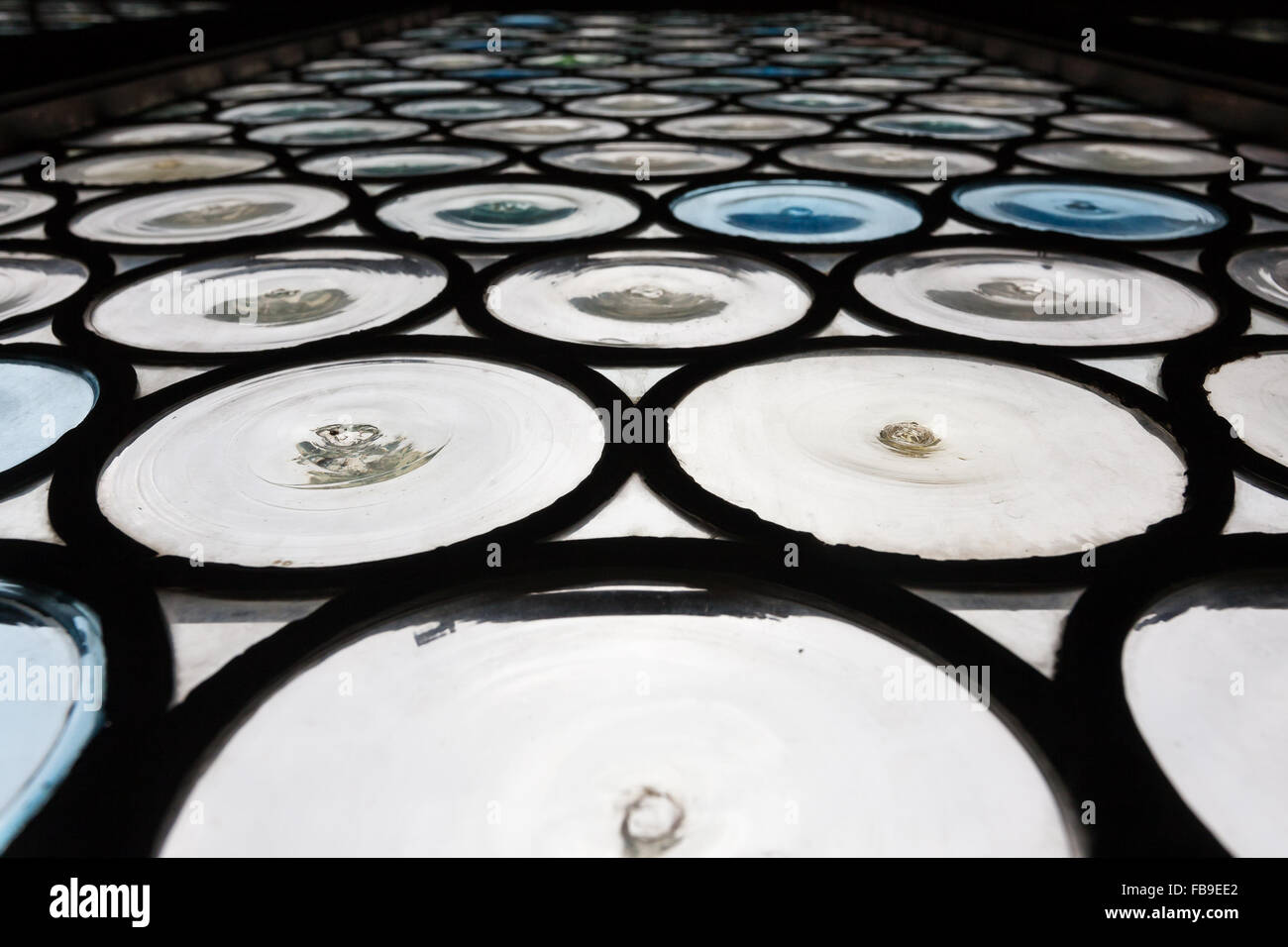 Detail of a window with pattern of circles Stock Photo - Alamy