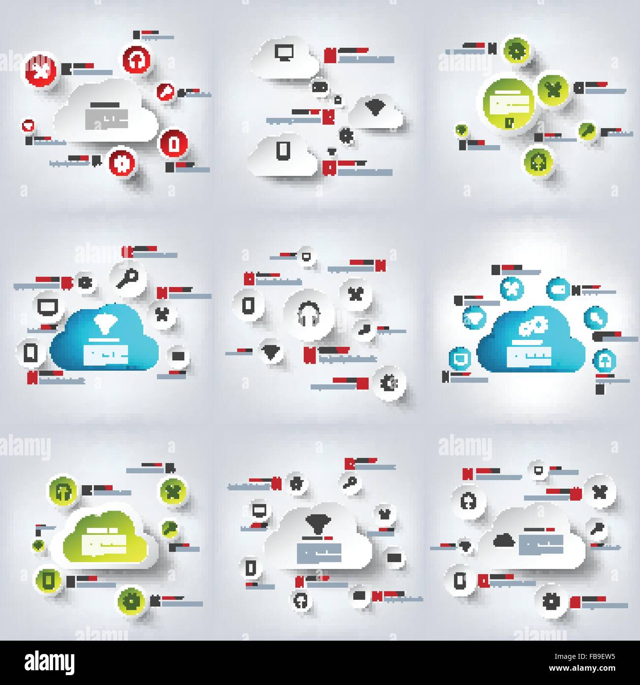 Cloud computing. Vector illustration. Infographics set. Technology ...