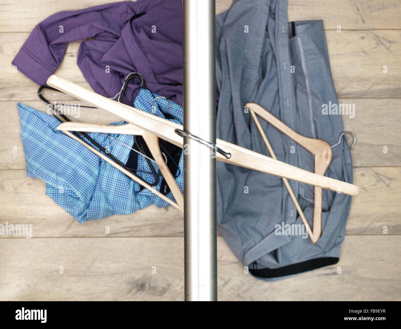 A studio image of hanging clothes Stock Photo - Alamy