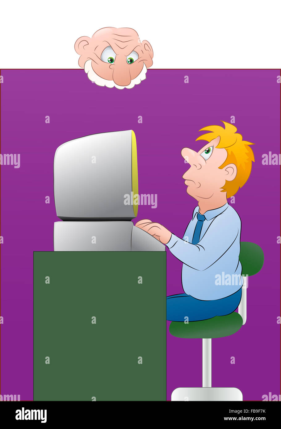 Fired man cartoon illustration hi-res stock photography and images - Alamy