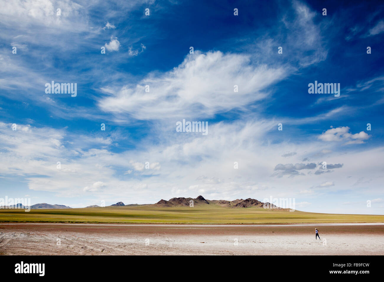 Striding through the steppe in Central Mongolia Stock Photo - Alamy