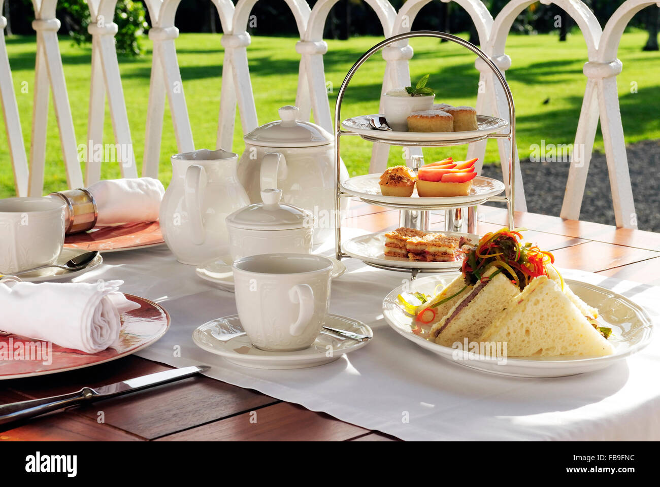 Afternoon tea on table Stock Photo - Alamy