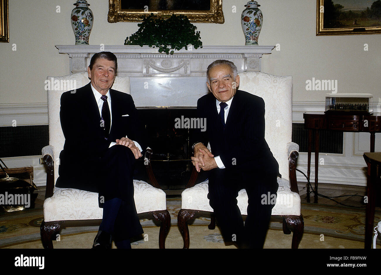 Washington. DC., USA, 16th march, 1988 President Ronald Reagan photo op ...