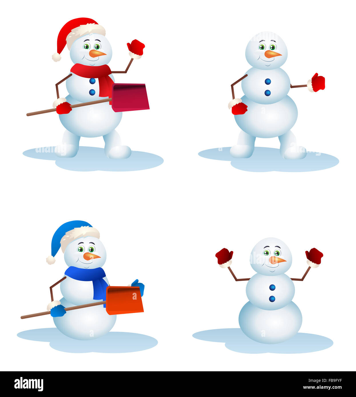 illustration stock of snowman on isolated white background Stock Photo ...