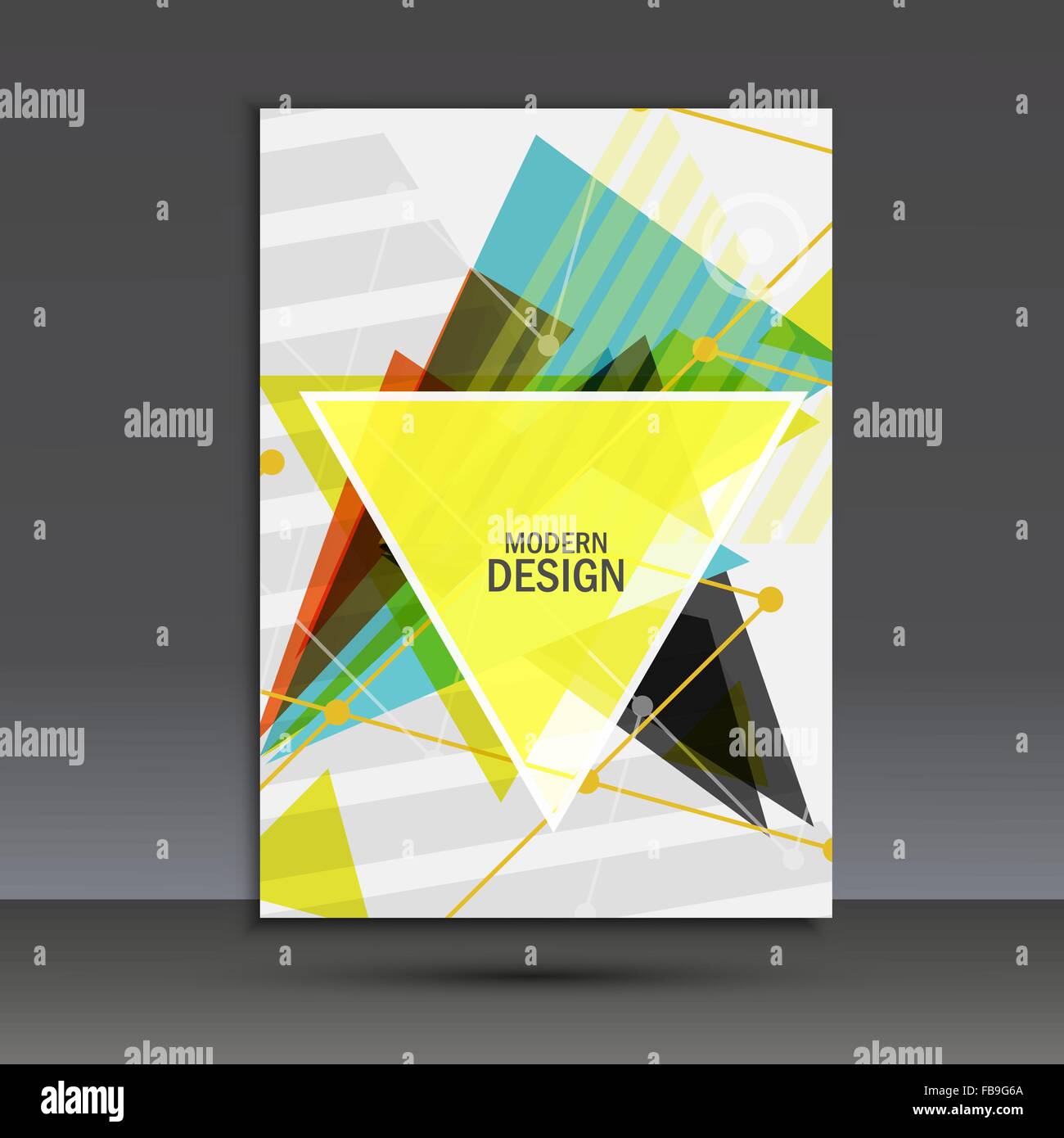 Light book cover. Abstract vector composition of triangles for printing ...