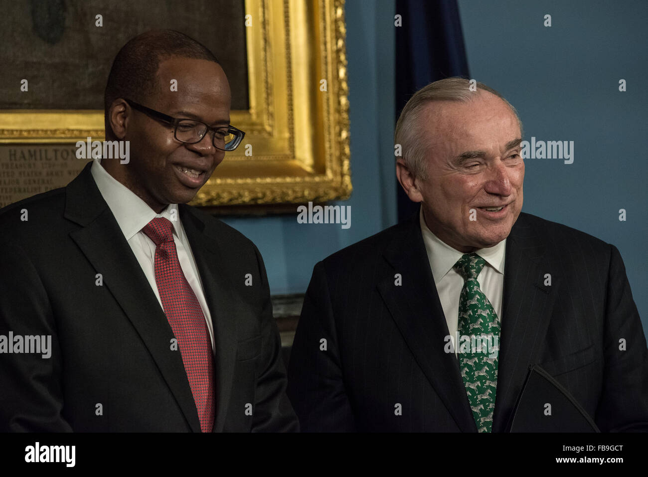 Brooklyn D.A. Ken Thompson (left) and NYPD Commissioner Bratton (right ...