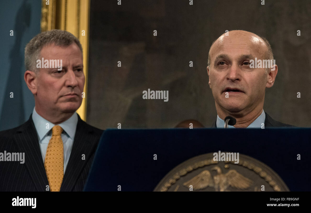 Chief Administrative Judge Lawrence Meeks (right) offers remarks at ...