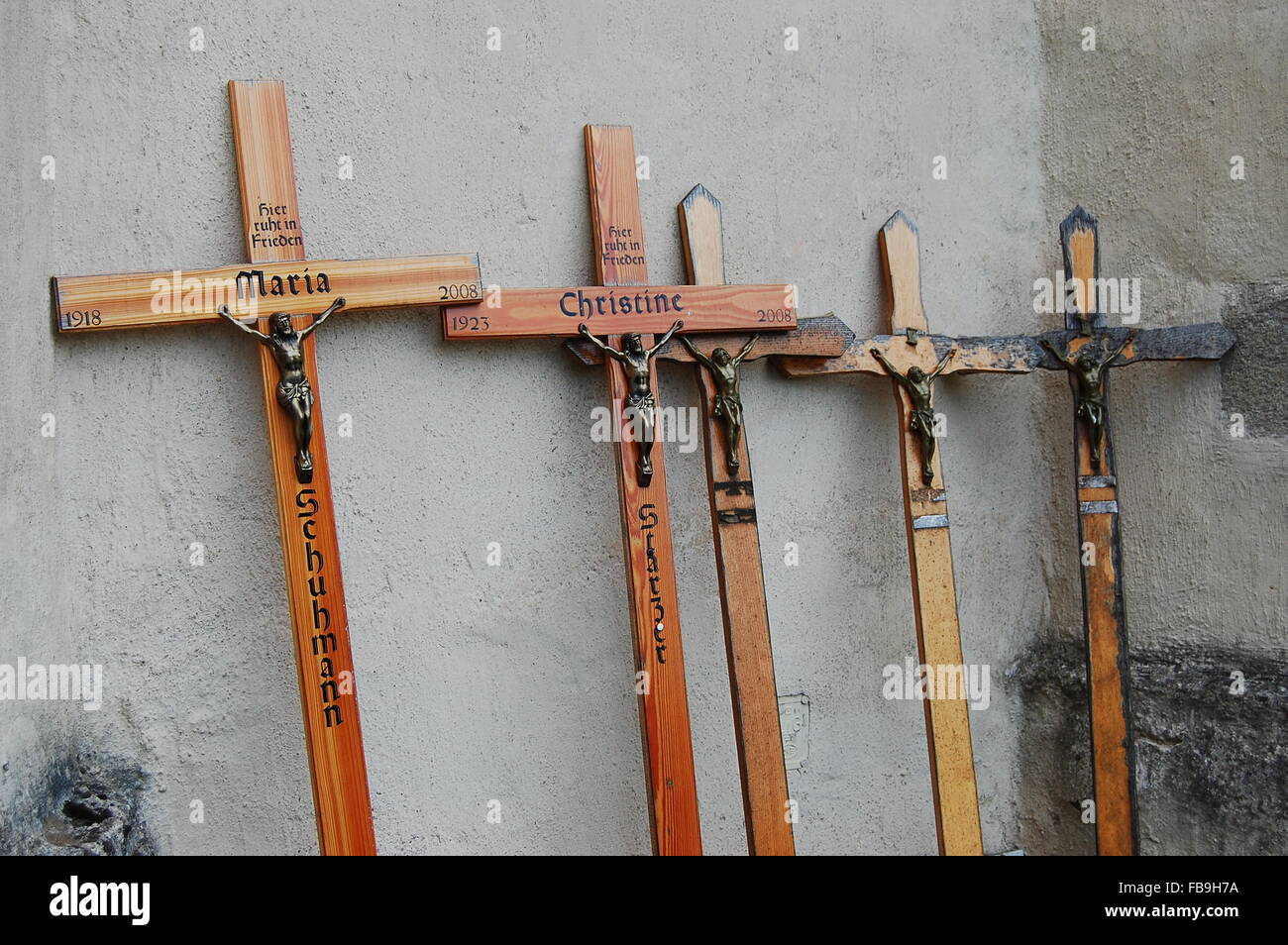 Christian wooden crosses for graves, Germany Stock Photo - Alamy