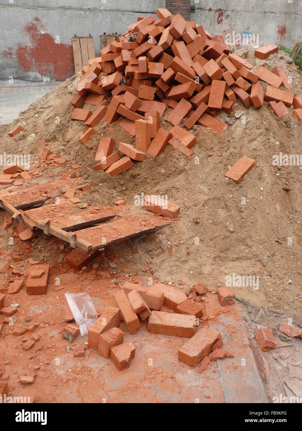 heap of red brick Stock Photo - Alamy