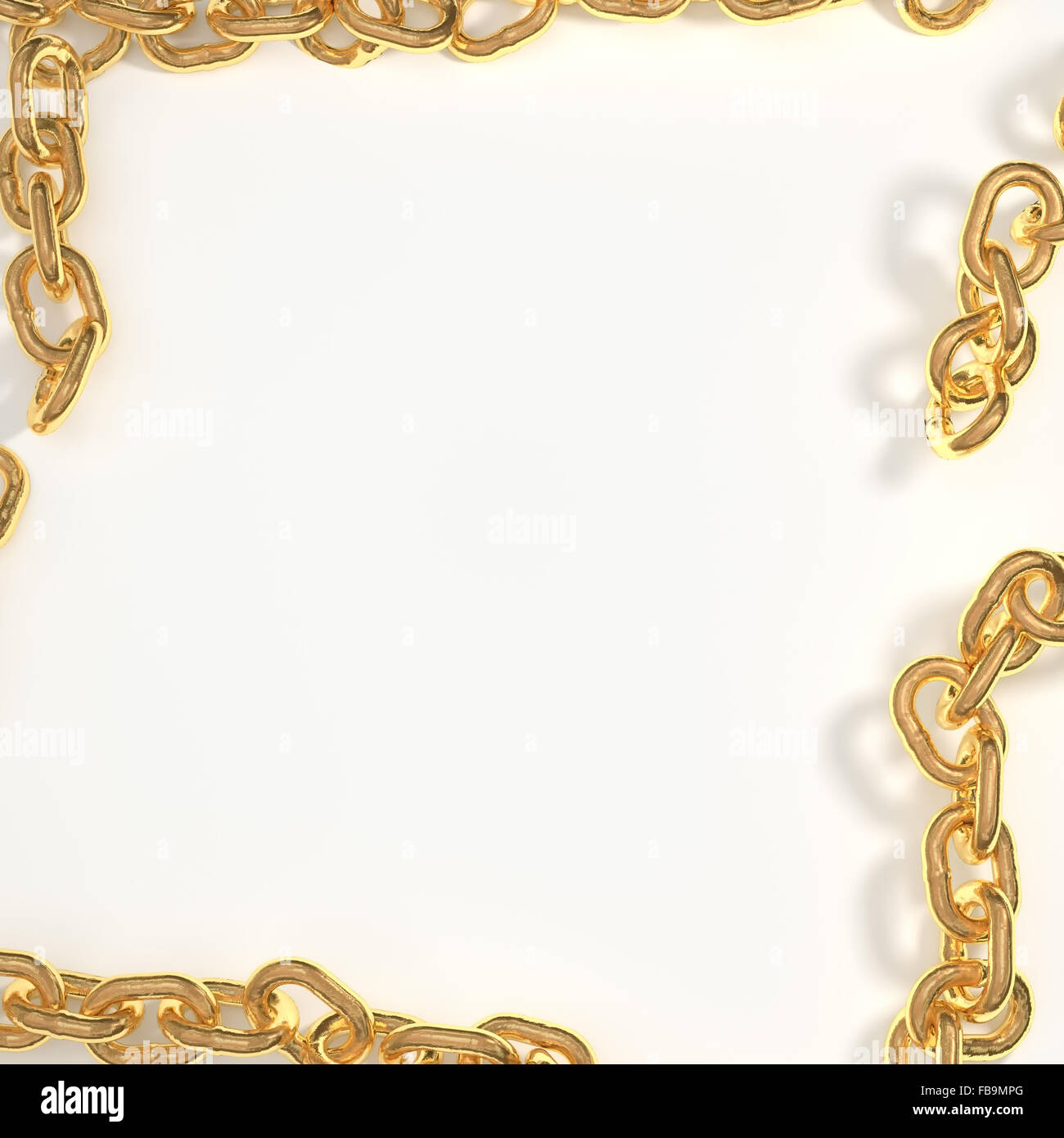 white background framed by a frame of gold chain Stock Photo - Alamy