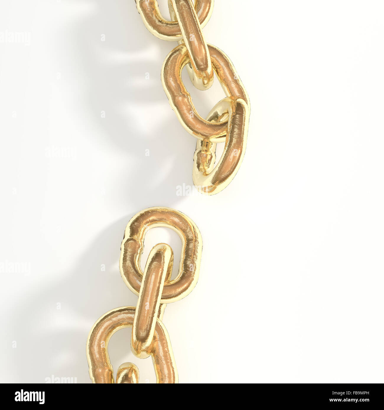 torn piece of gold chain on a white background Stock Photo - Alamy