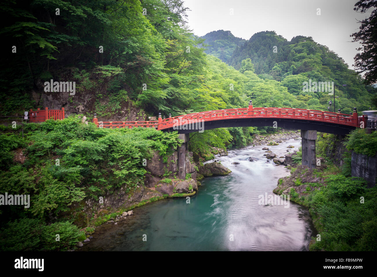 Long exposure of Shinkyo Bridge in Nikko, Japan. Wide angle Stock Photo ...