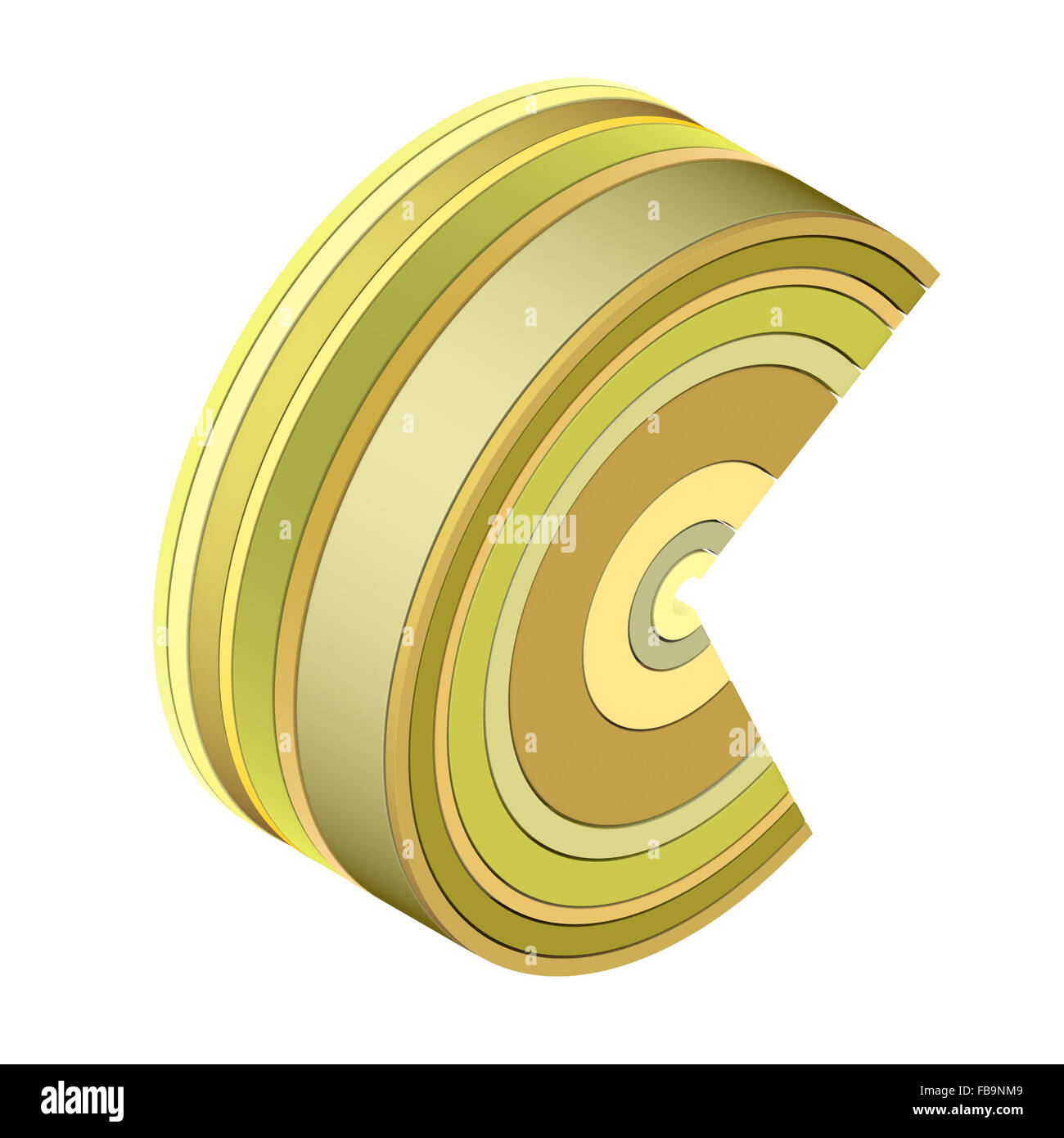 abstract 3d icon in multiple yellow brown color band Stock Photo - Alamy